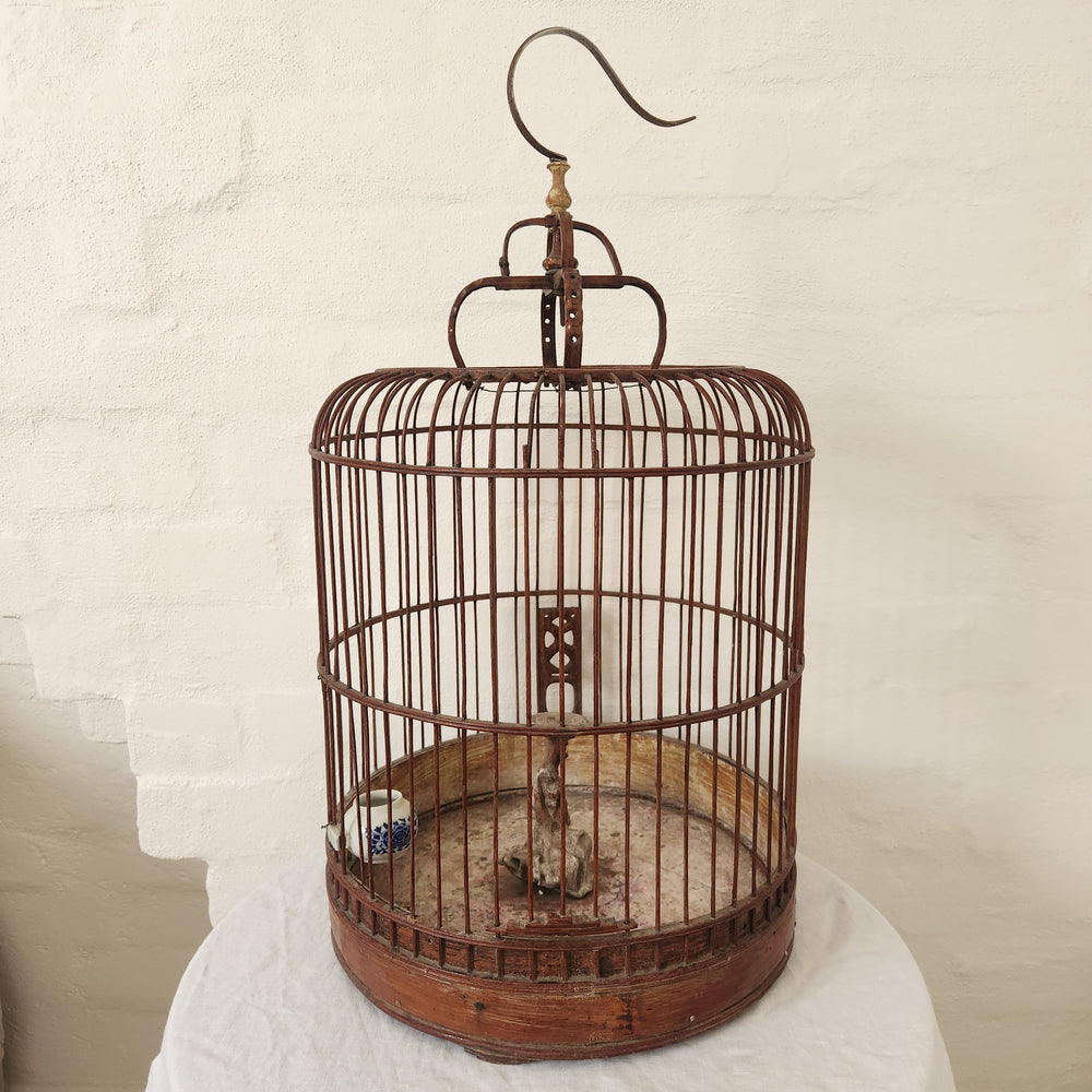 Large Vintage Cane Bird Cage