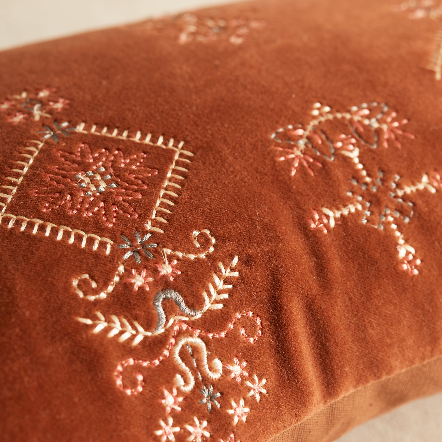 Kanika Rust Apricot Lumbar Cushion