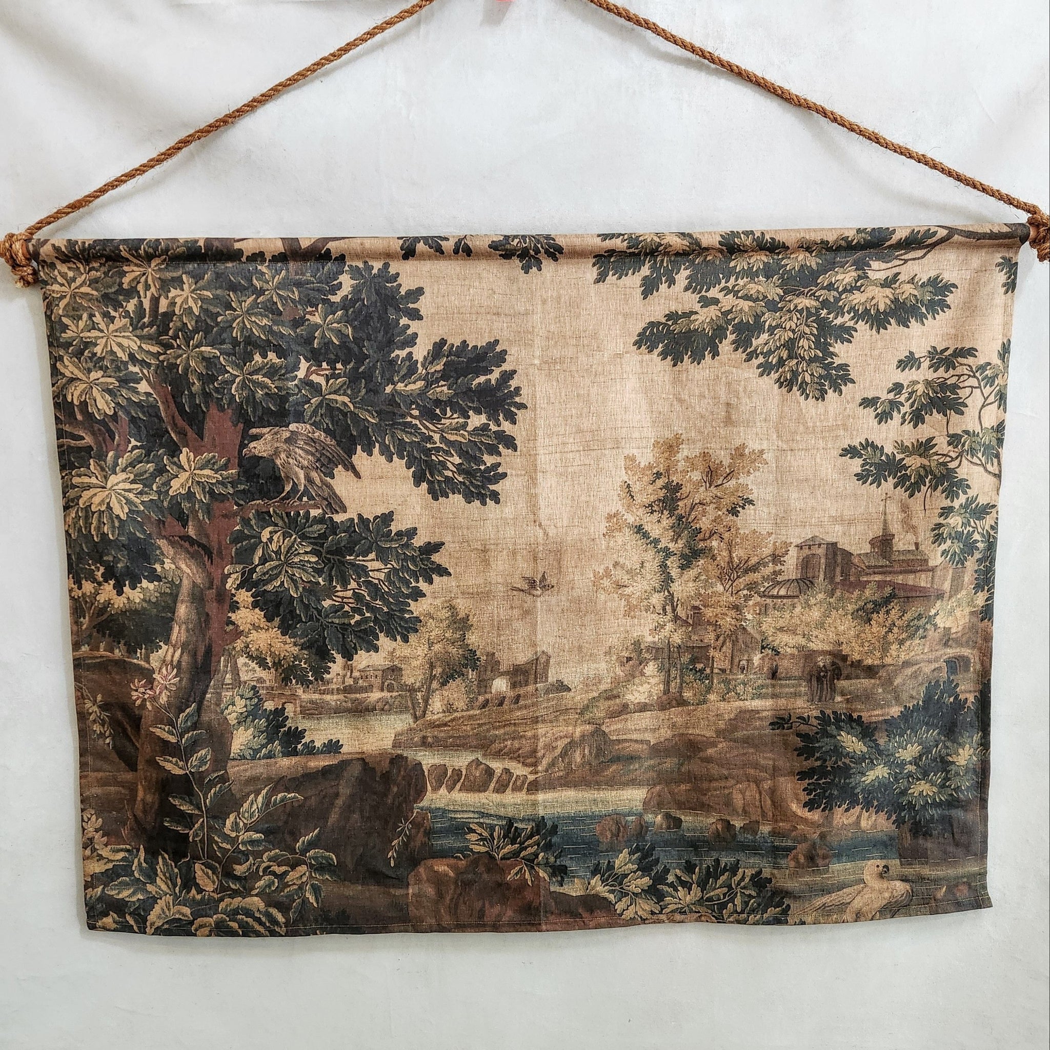 Golden Tapestry Linen Wall Hanging